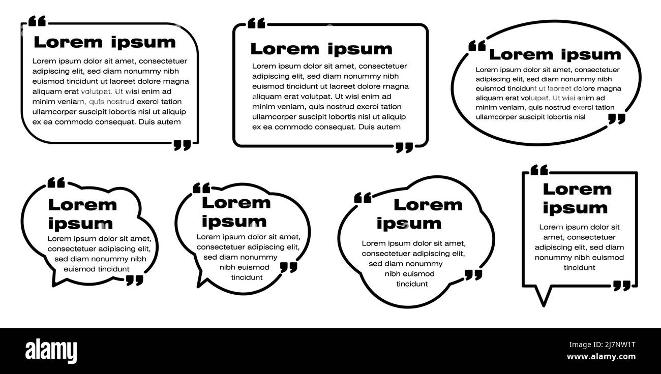 Set of quote box frames. Texting quote boxes for your design Stock ...