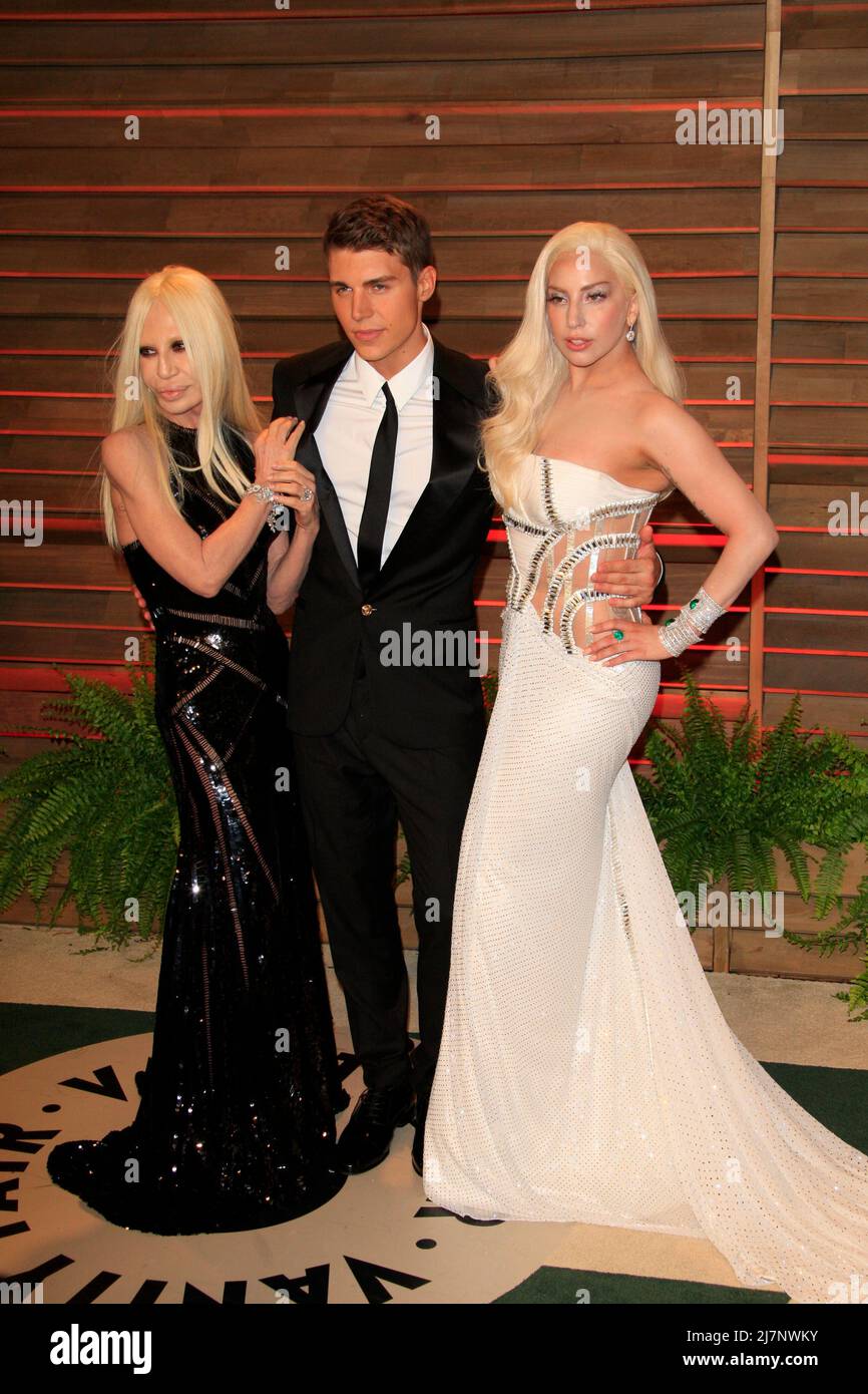 LOS ANGELES - MAR 2: Donatella Versace, Nolan Gerard Funk, Lady Gaga at ...