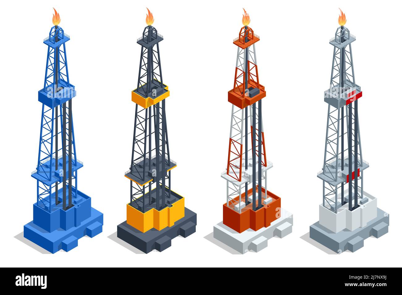 Gas flare in oil refinery Stock Vector Images - Alamy