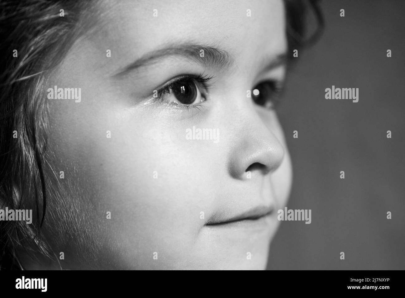 Portrait of little boy. Concept of kids face close-up. Head shoot ...