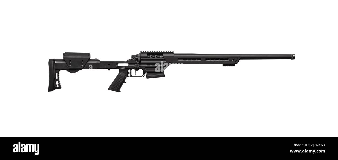 Modern powerful sniper rifle. Weapons for long-range shooting. Isolate ...