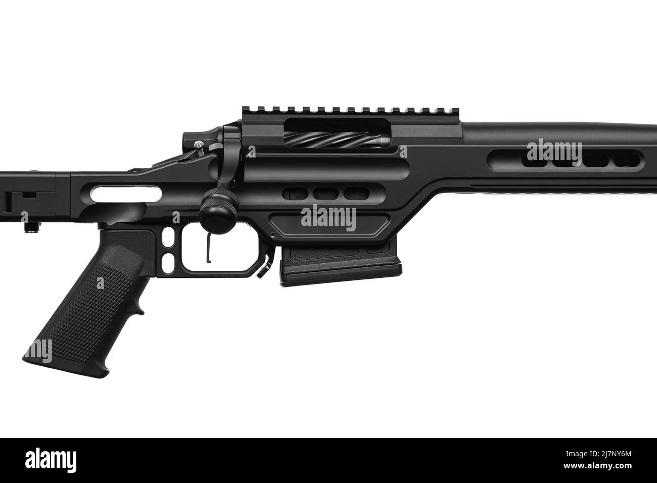 Modern powerful sniper rifle. Weapons for long-range shooting. Isolate ...