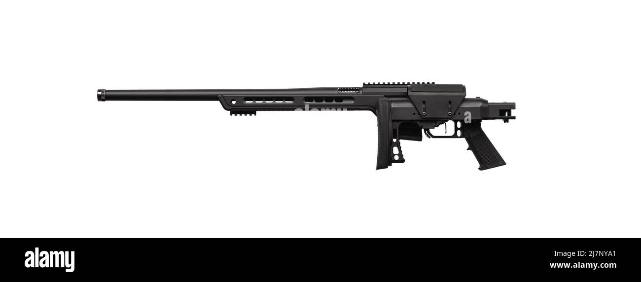 Modern powerful sniper rifle. Weapons for long-range shooting. Isolate ...