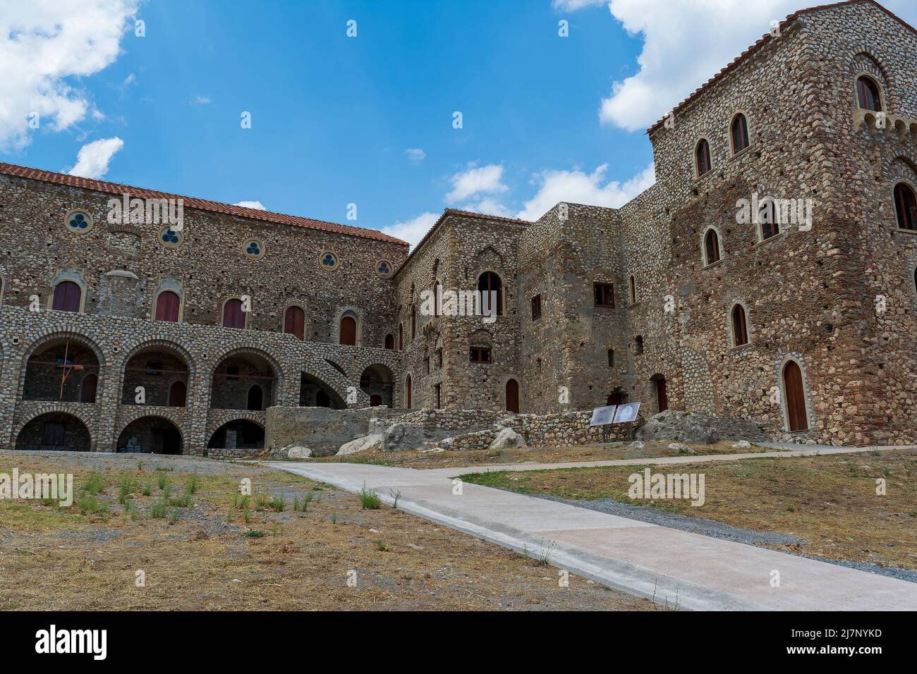 The Palace of the Despots at the upper Town of Mystras. Greece Stock ...