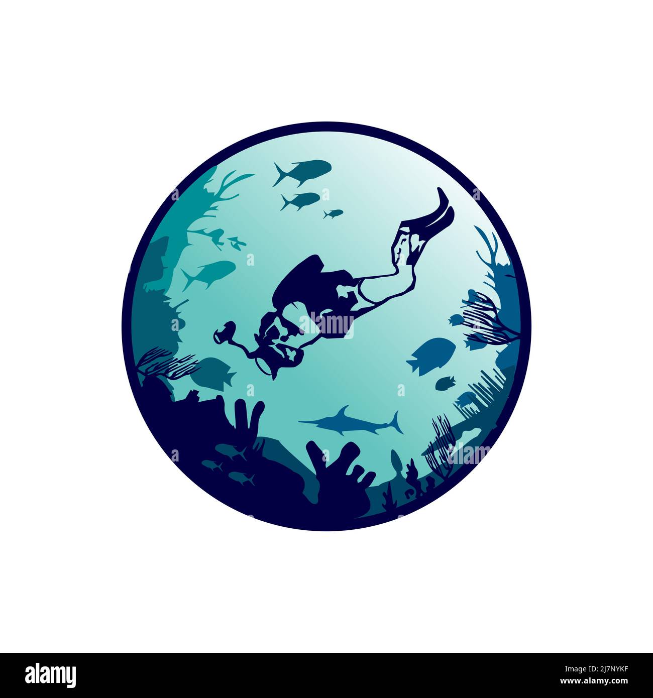 dive underwater icon symbol template vector Stock Photo - Alamy