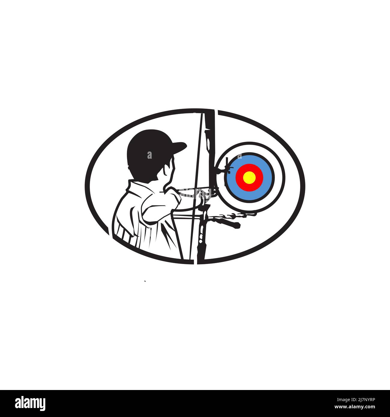 archery logo. Vector badge concept Stock Photo - Alamy