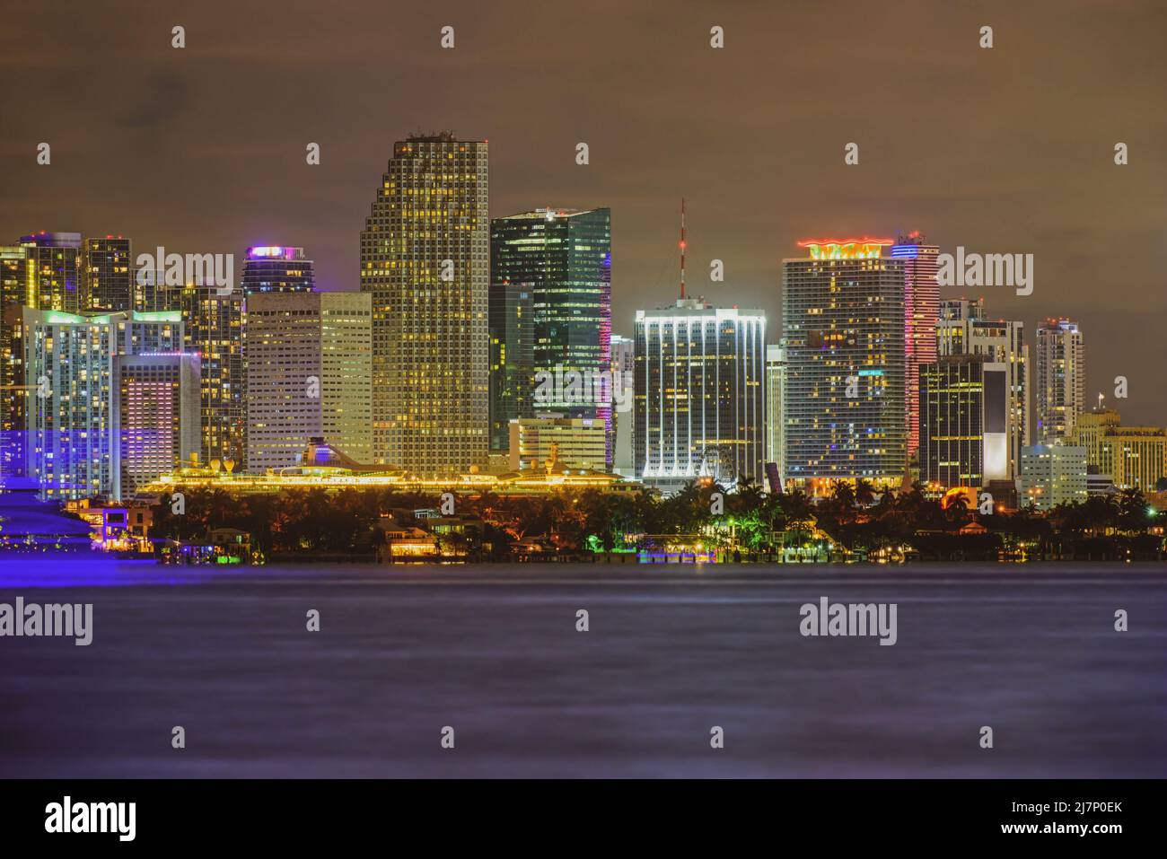 Miami, Florida, USA downtown cityscape. Miami, Florida, USA skyline on ...