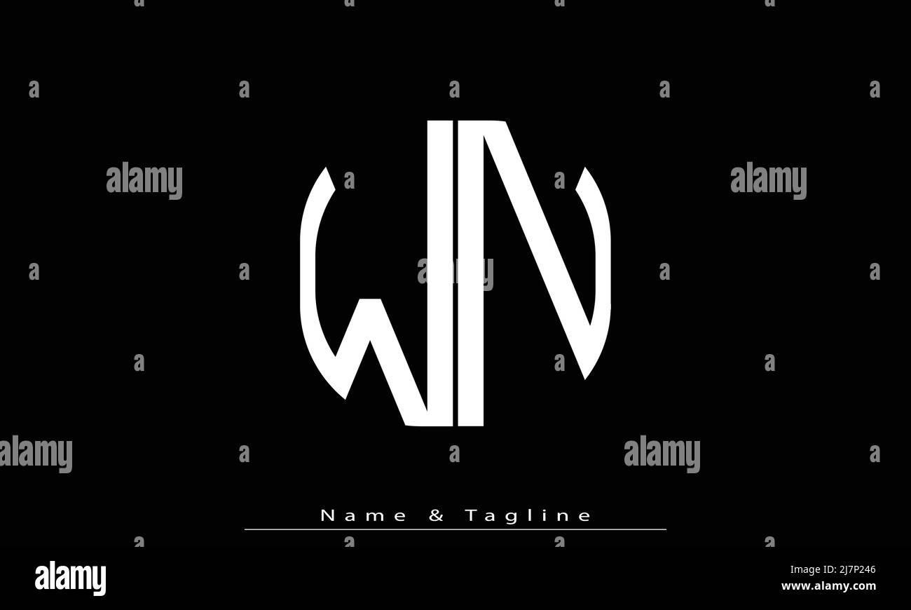 Alphabet letters Initials Monogram logo WN , NW Stock Vector Image ...