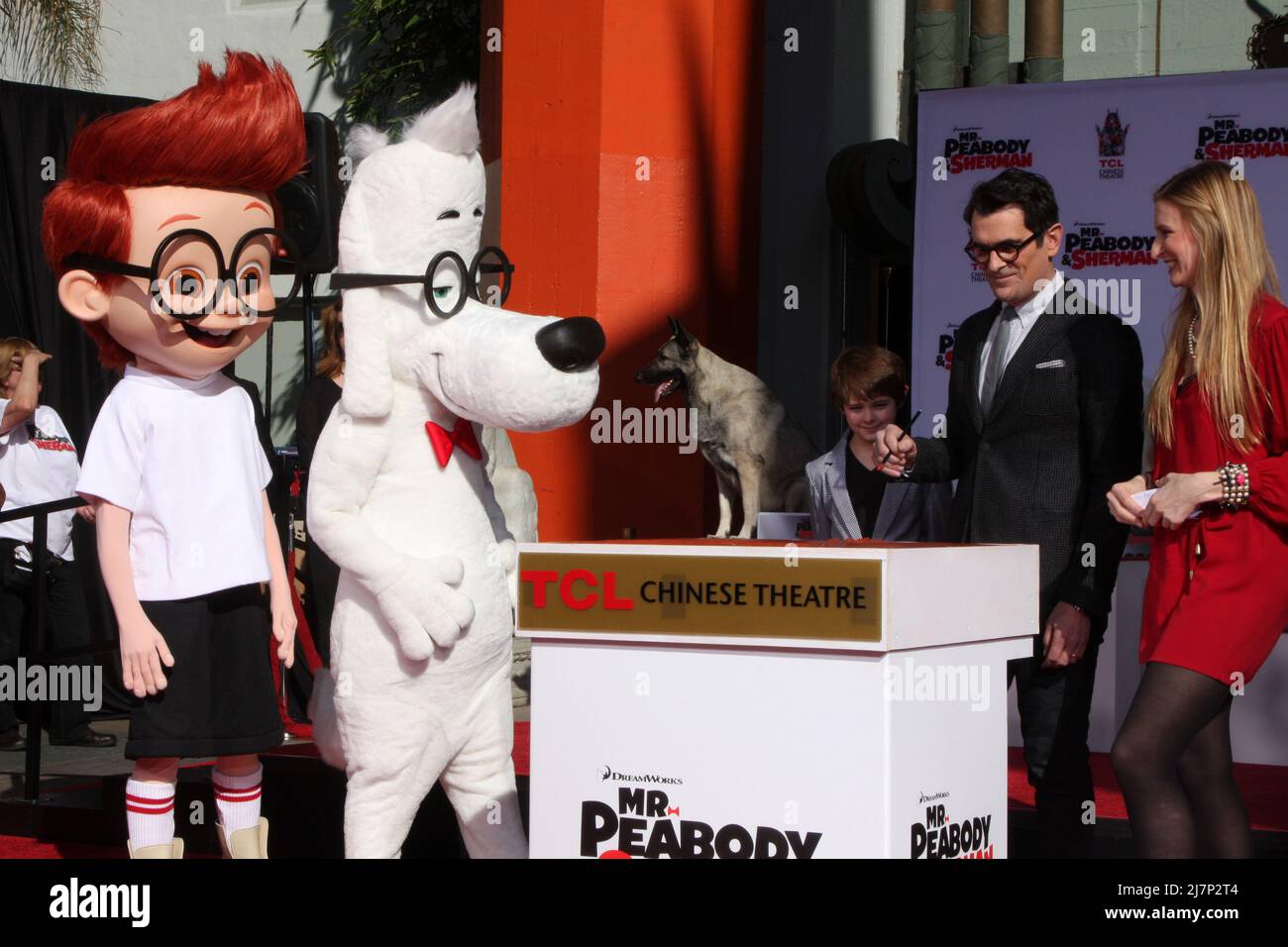 LOS ANGELES - FEB 14: Sherman, Mr Peabody, Max Charles, Ty Burrell at ...