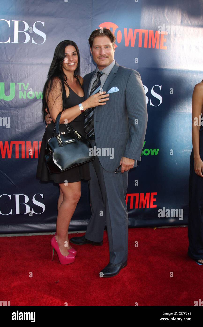 LOS ANGELES - JUL 17: Sean Kanan, wife at the CBS TCA July 2014 Party ...