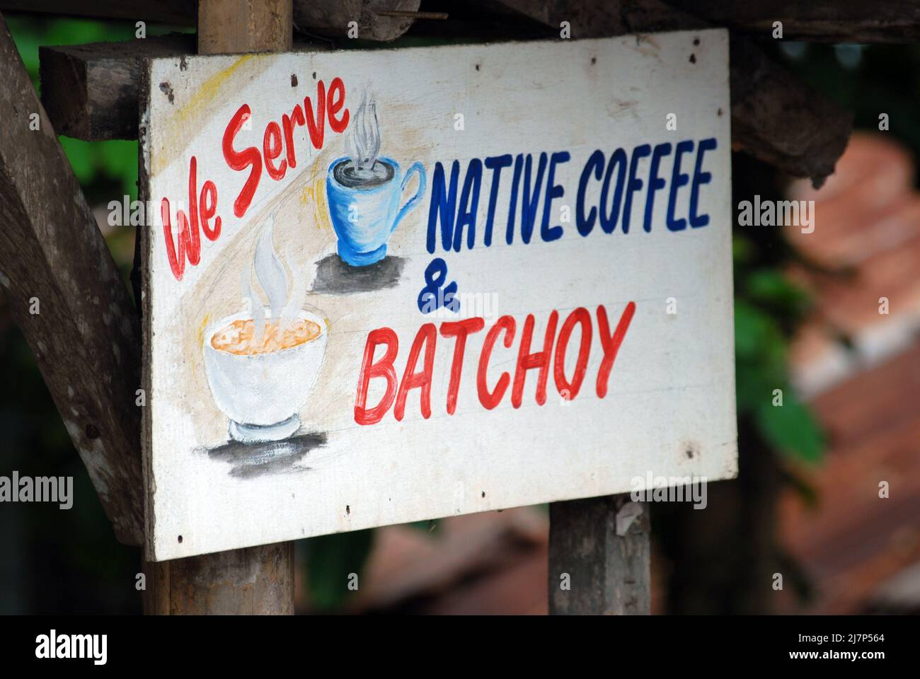 We Serve Native Coffee and Batchoy sign, Cadiz City, Negros Occidental, Philippines Stock Photo ...