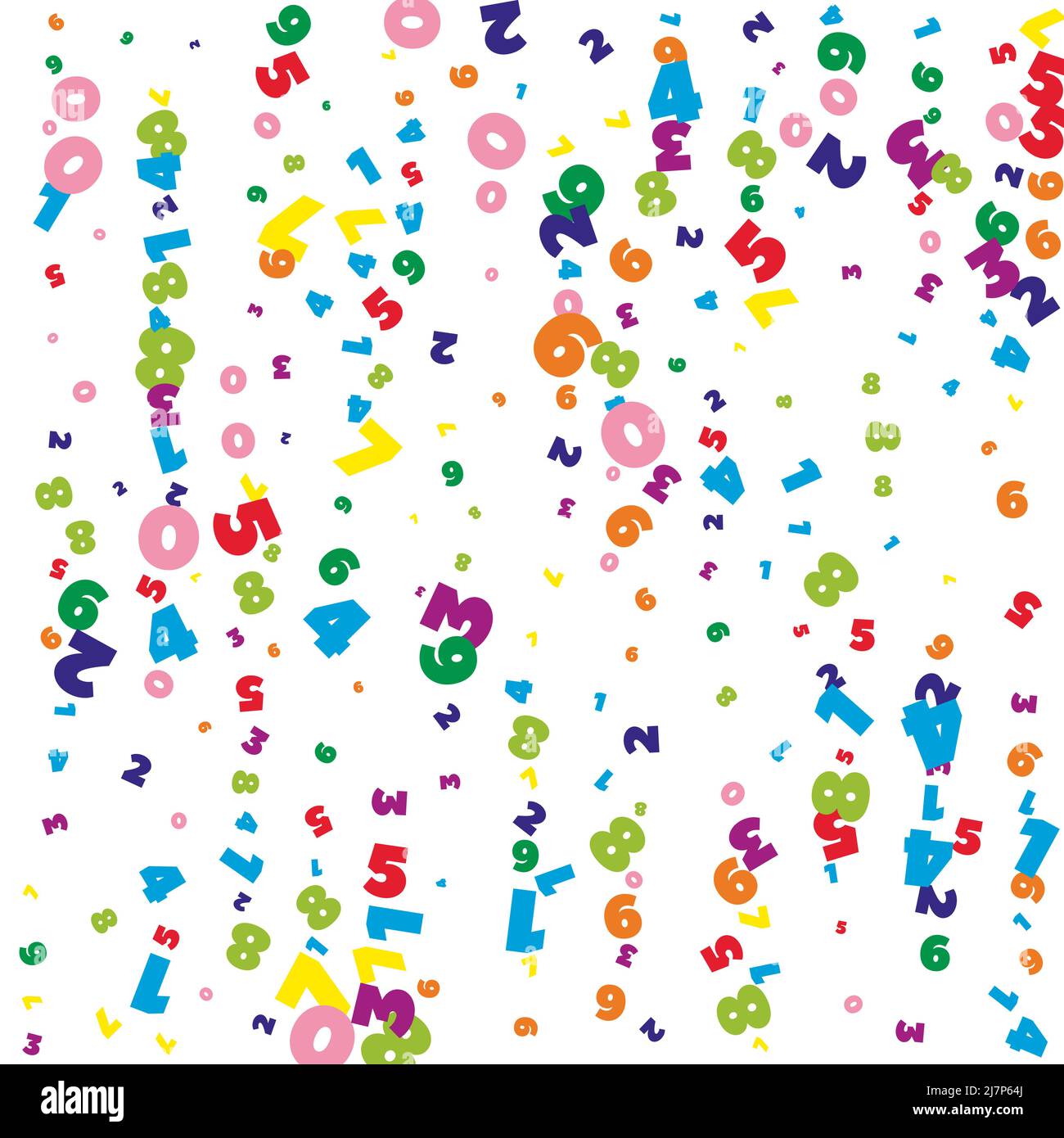 Falling bright numbers. Math study concept with flying digits. Neat ...