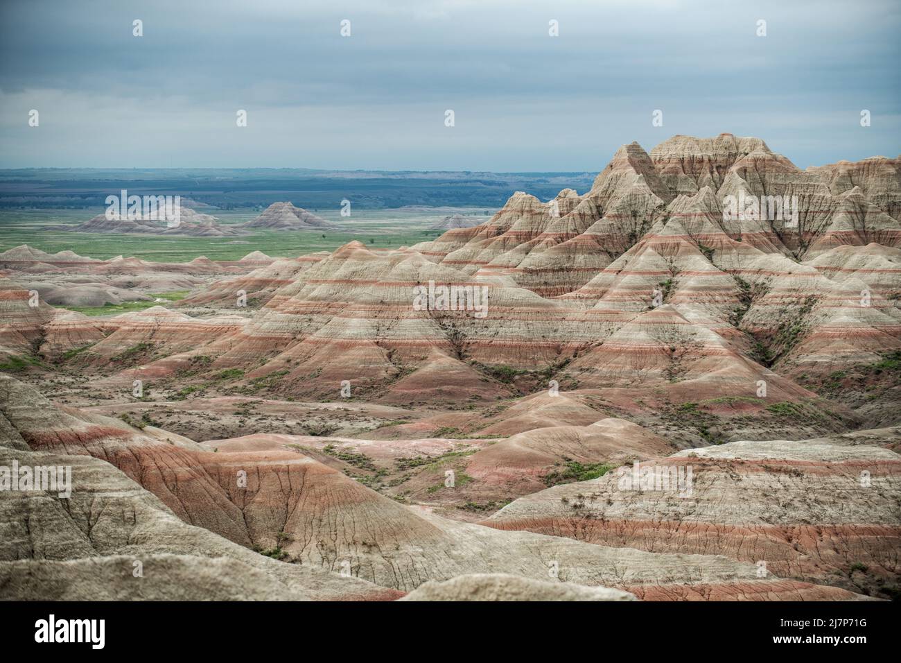 Layered hills in the Badlands National Park Stock Photo - Alamy