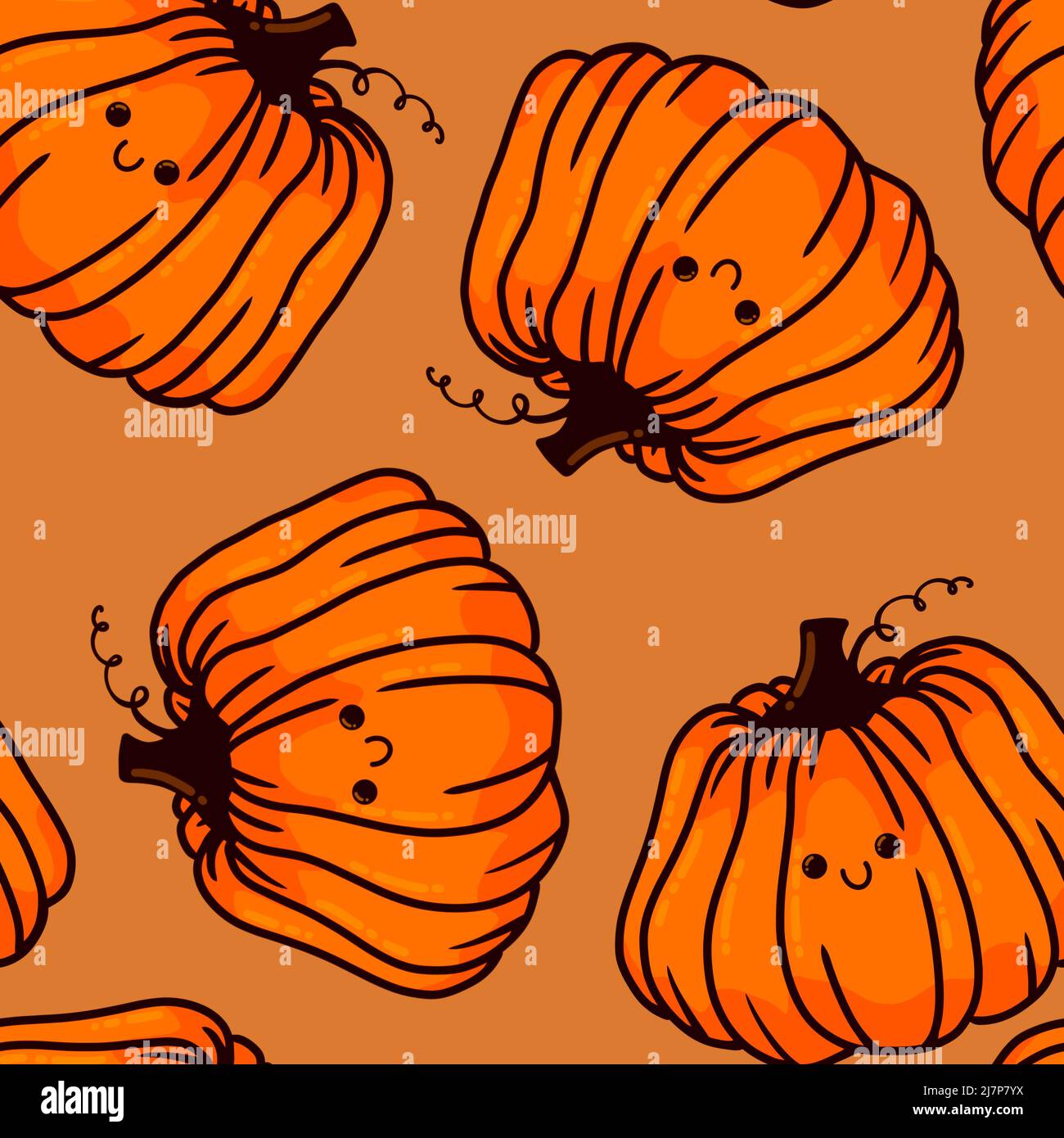 Halloween seamless cute pumpkins pattern for textiles and packaging and ...