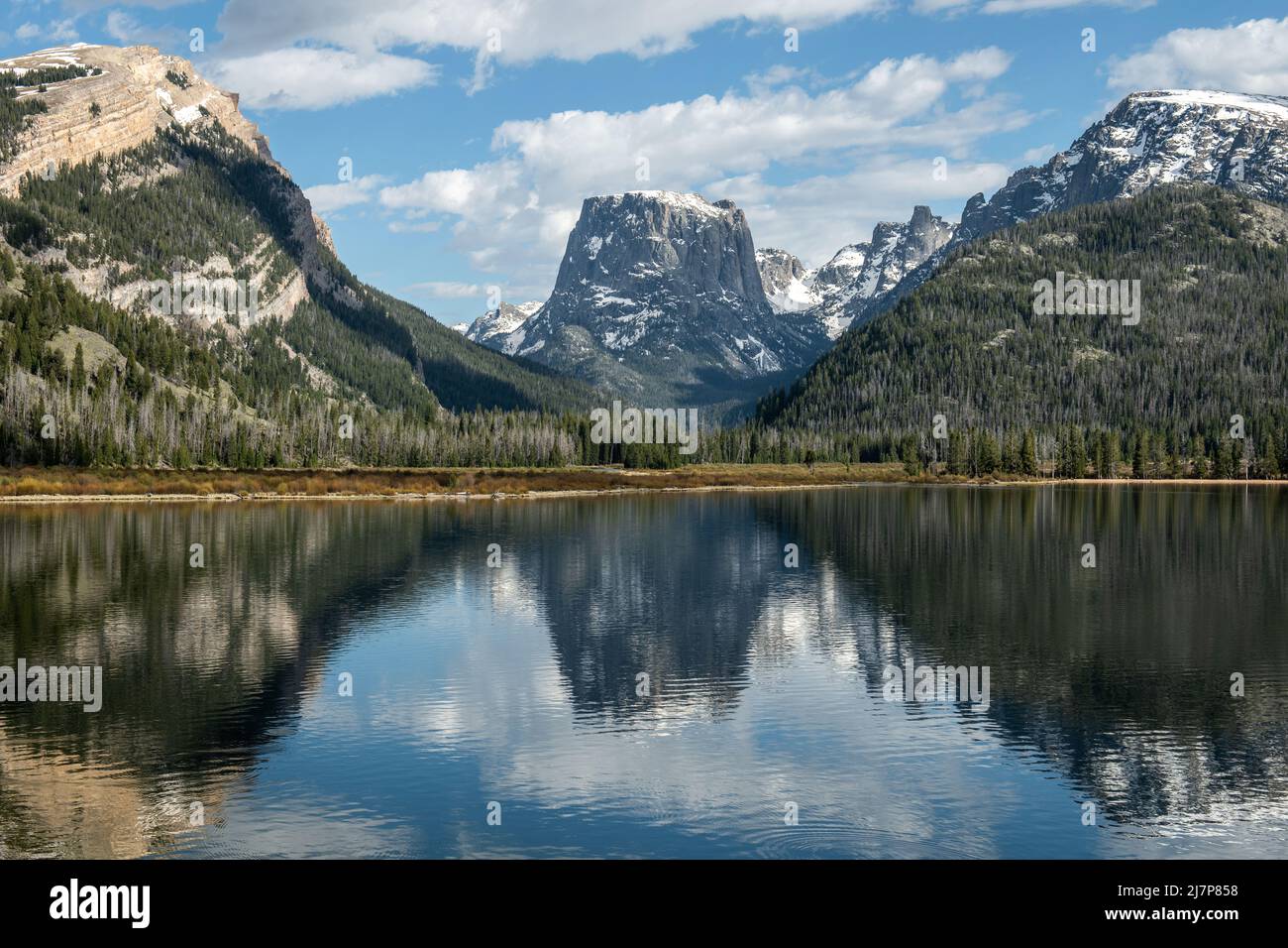 Squaretop Mountain, a prominent peak in the Wind River Range, re Stock ...