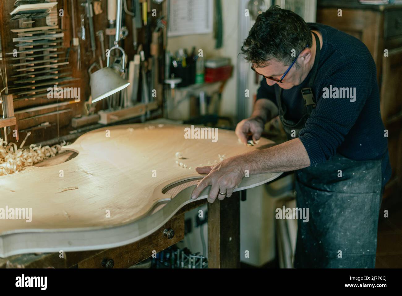 Luthier working on cello hi-res stock photography and images - Alamy