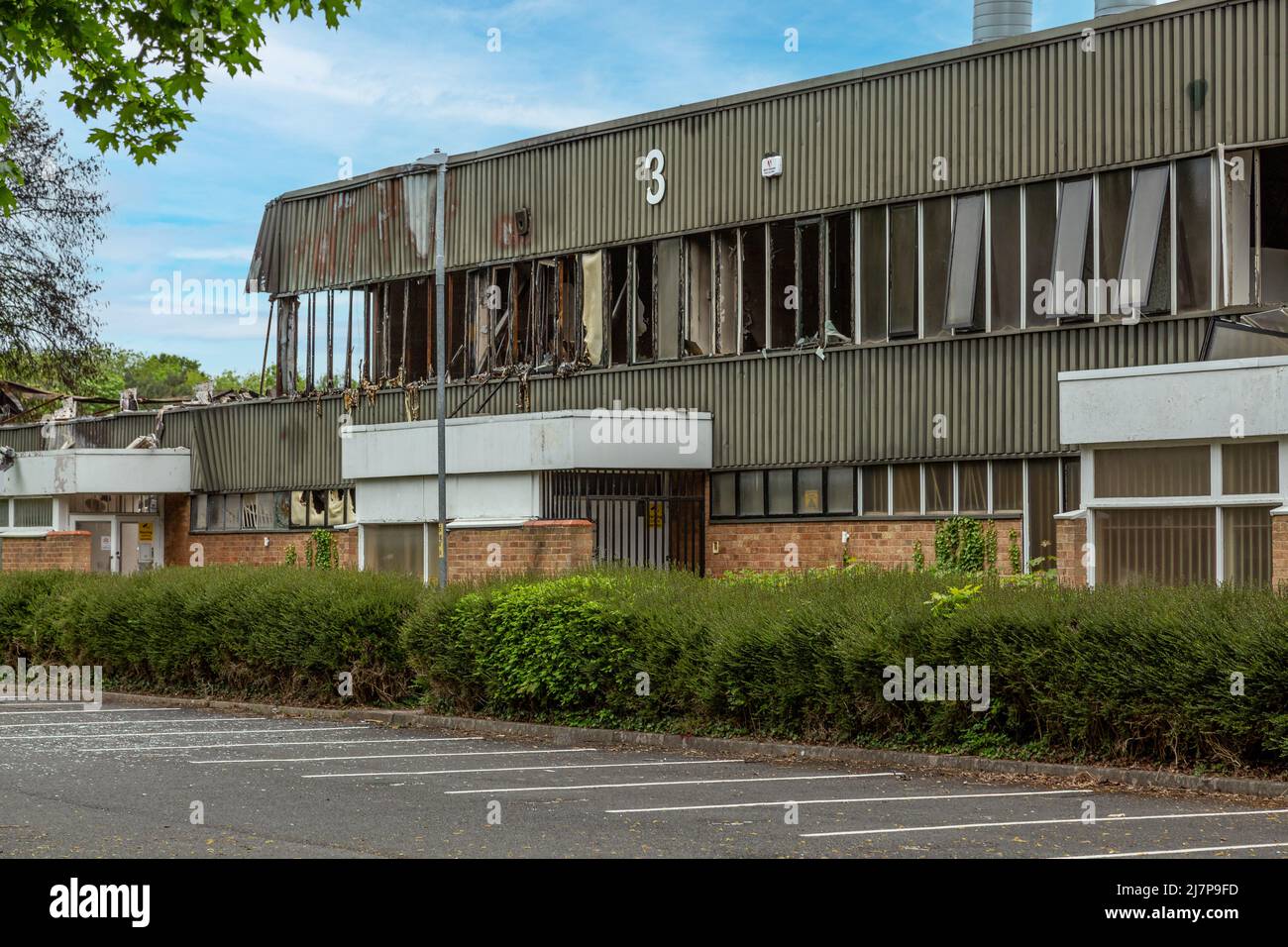 Factory destroyed by fire on Padgets Lane in Redditch, Worcestershire ...