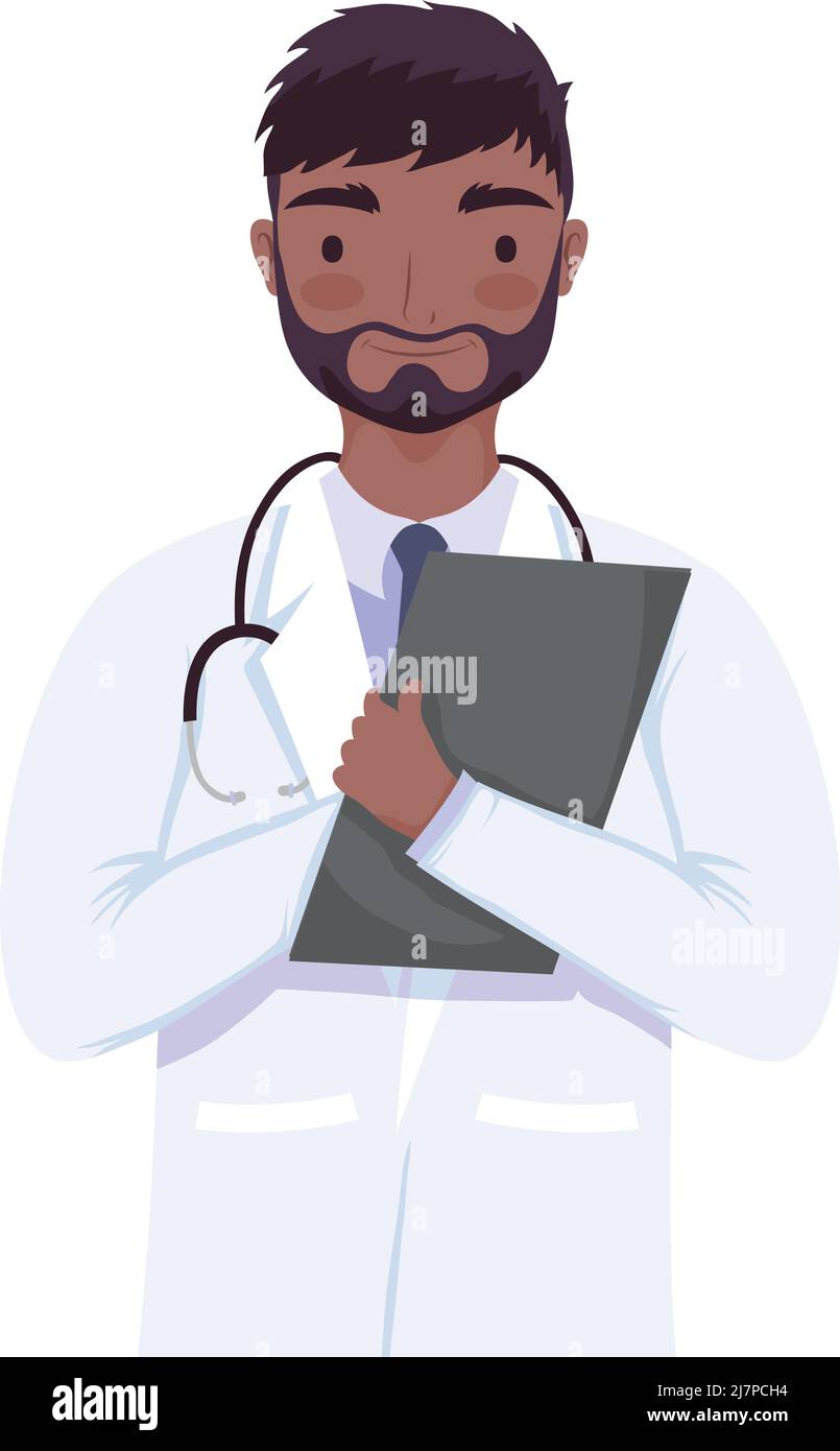 afro doctor with stethoscope character Stock Vector Image & Art - Alamy