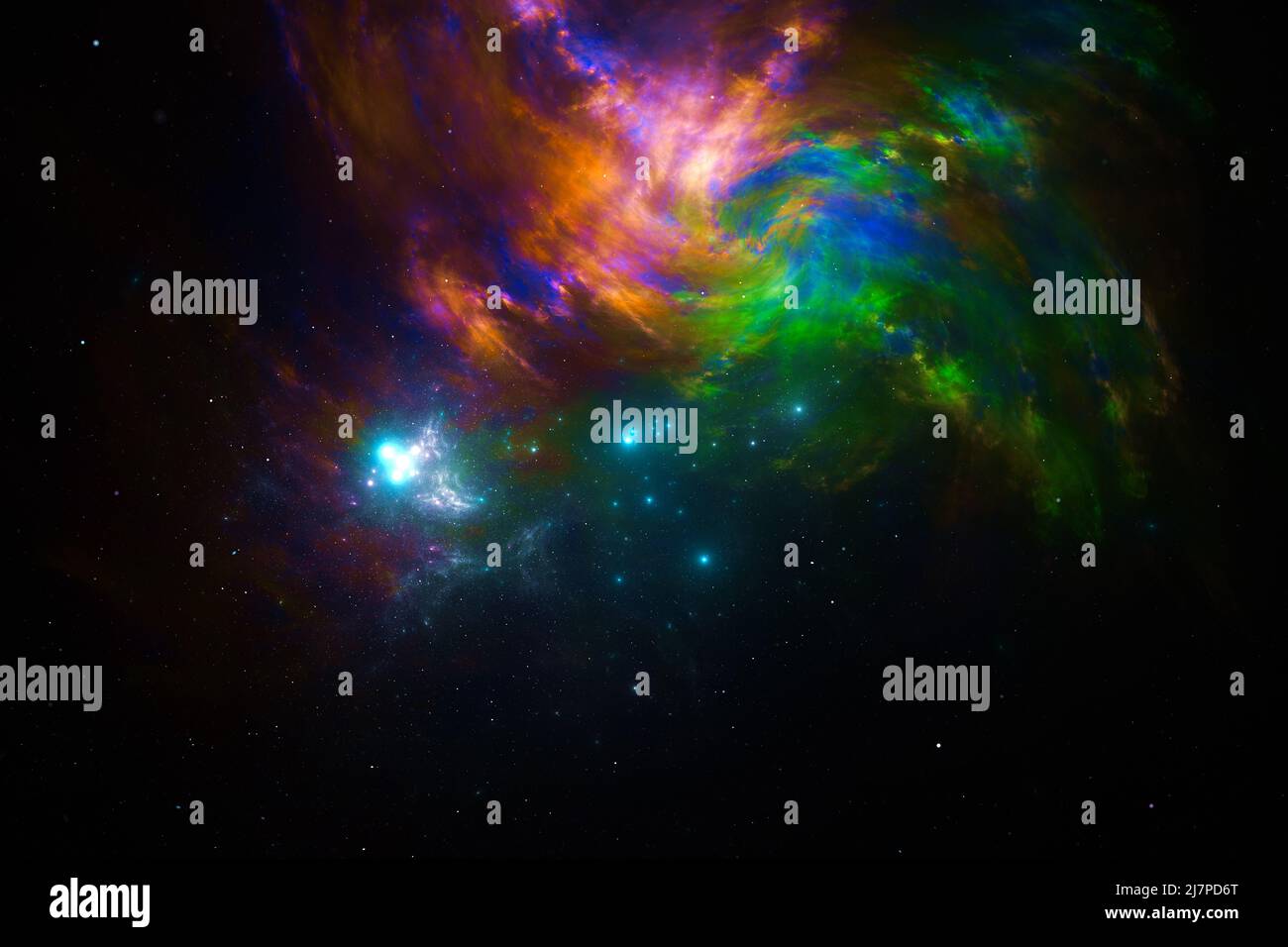 Space background with realistic nebula and shining stars. Colorful ...