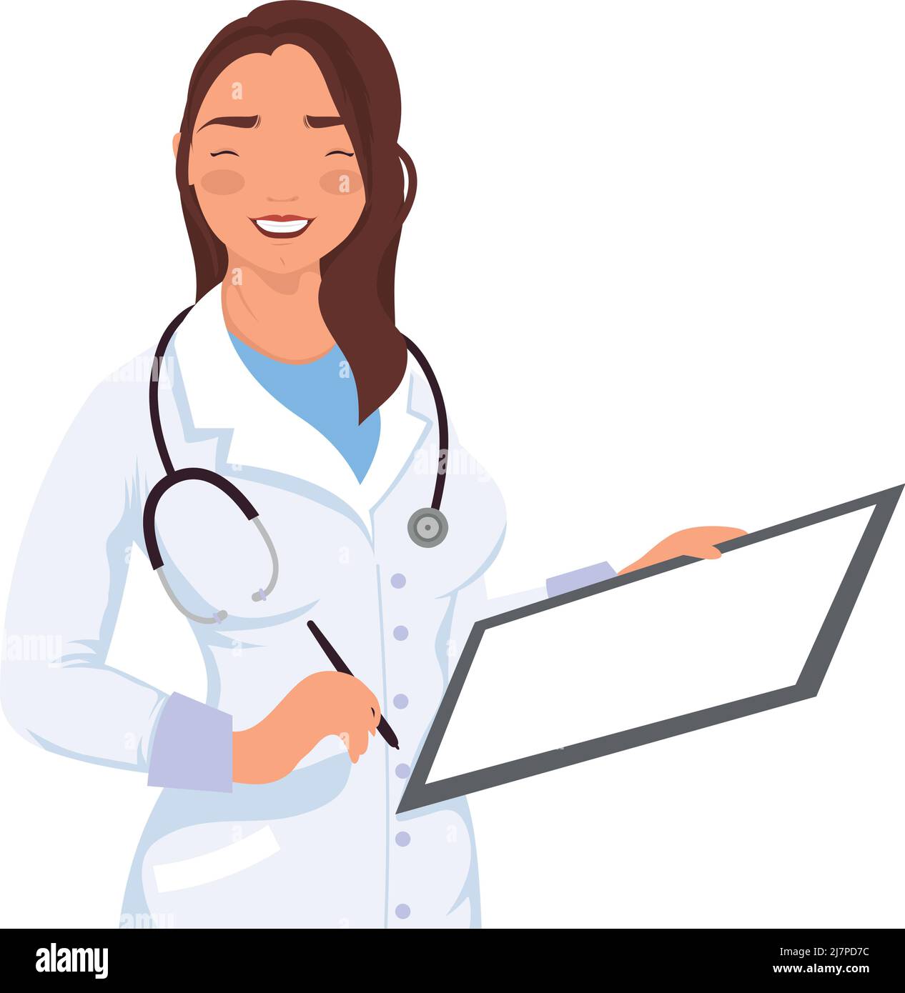 Female writing clipboard Stock Vector Images - Alamy