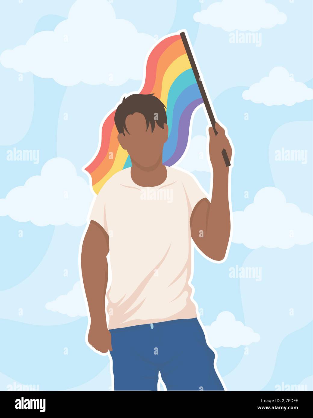 Man waving gay pride flag Stock Vector Images - Alamy