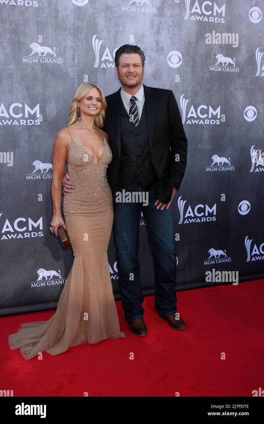 LAS VEGAS - APR 6: Miranda Lambert, Blake Sheldon at the 2014 Academy ...