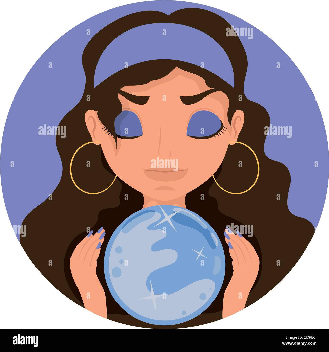 fortune teller using crystal sphere character Stock Vector Image & Art ...
