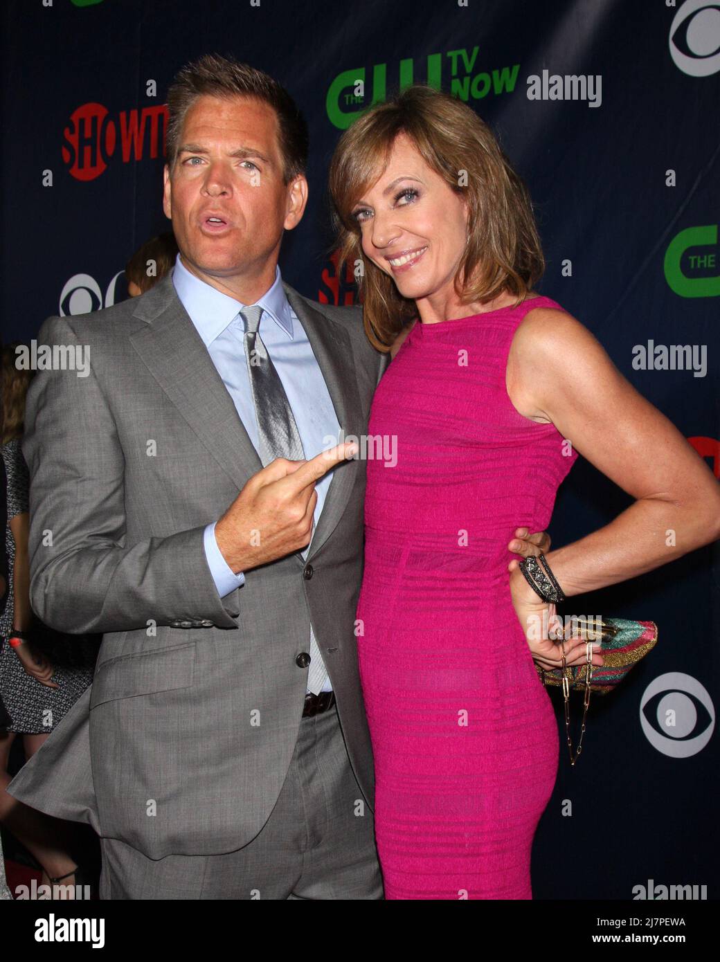 LOS ANGELES - JUL 17: Michael Weatherly, Allison Janney at the CBS TCA ...