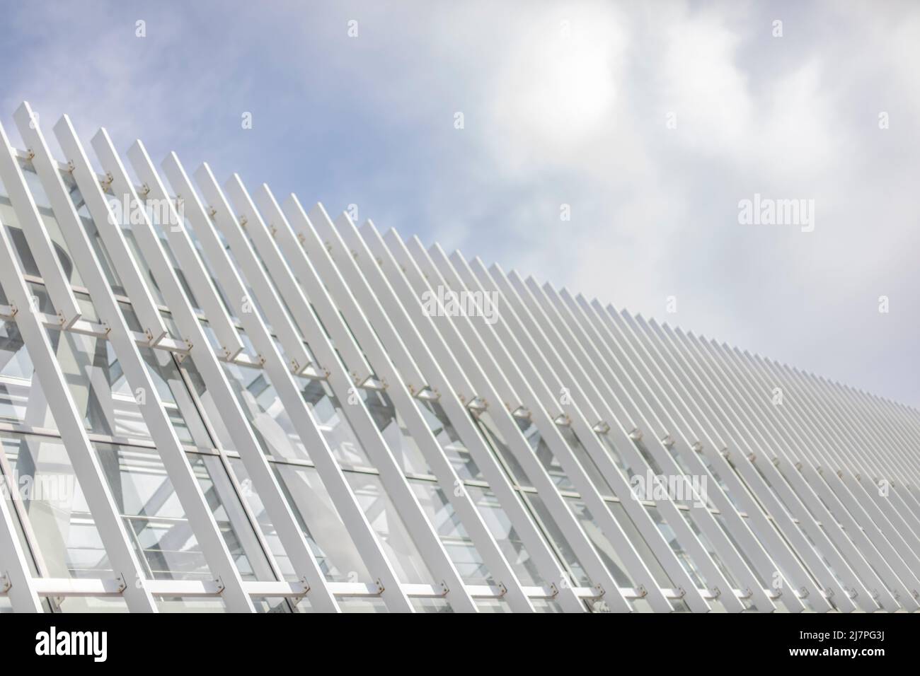 Roof is made of metal. Architecture details. Modern bridge Stock Photo ...