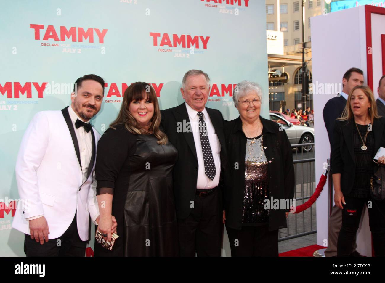 LOS ANGELES - JUN 30: Ben Falcone, Melissa McCarthy, Michael McCarthy ...