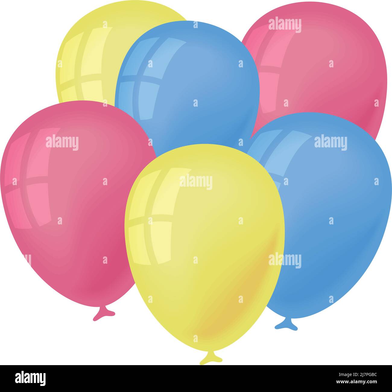 Six Balloons Helium Floating Decoration Stock Vector Image And Art Alamy