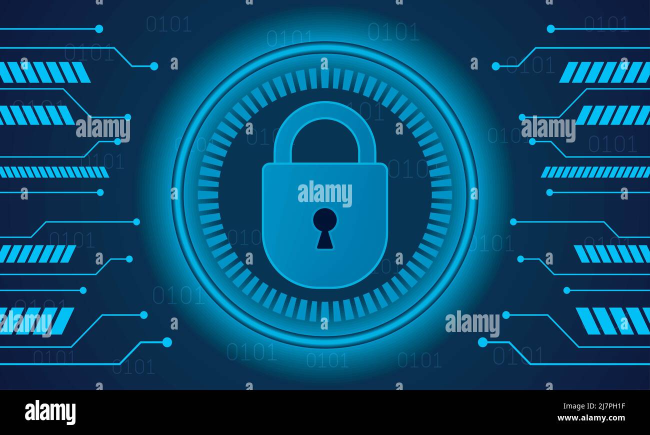 padlock in circular frame cyber security Stock Vector Image & Art - Alamy