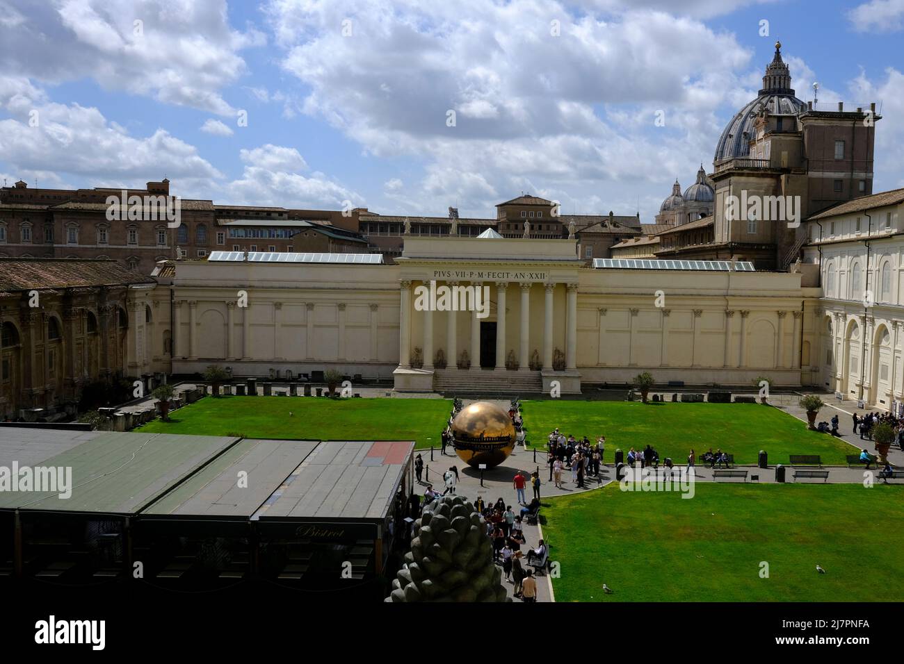 Looking out into the Courtyard of the Vatican Museum, Vatican City ...