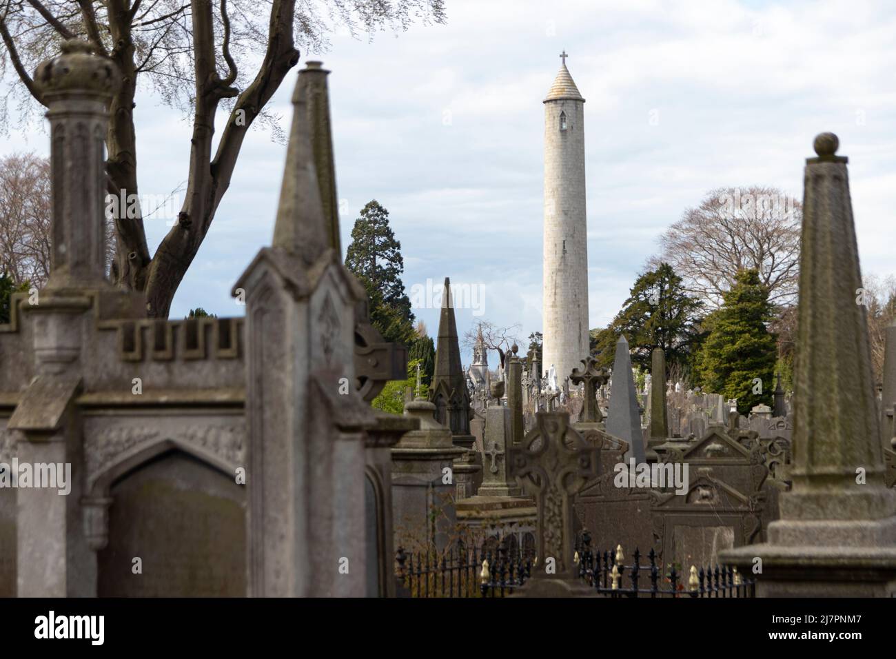 View of tower at the tomb of Daniel O'Connell at Glasnevin Cemetery ...