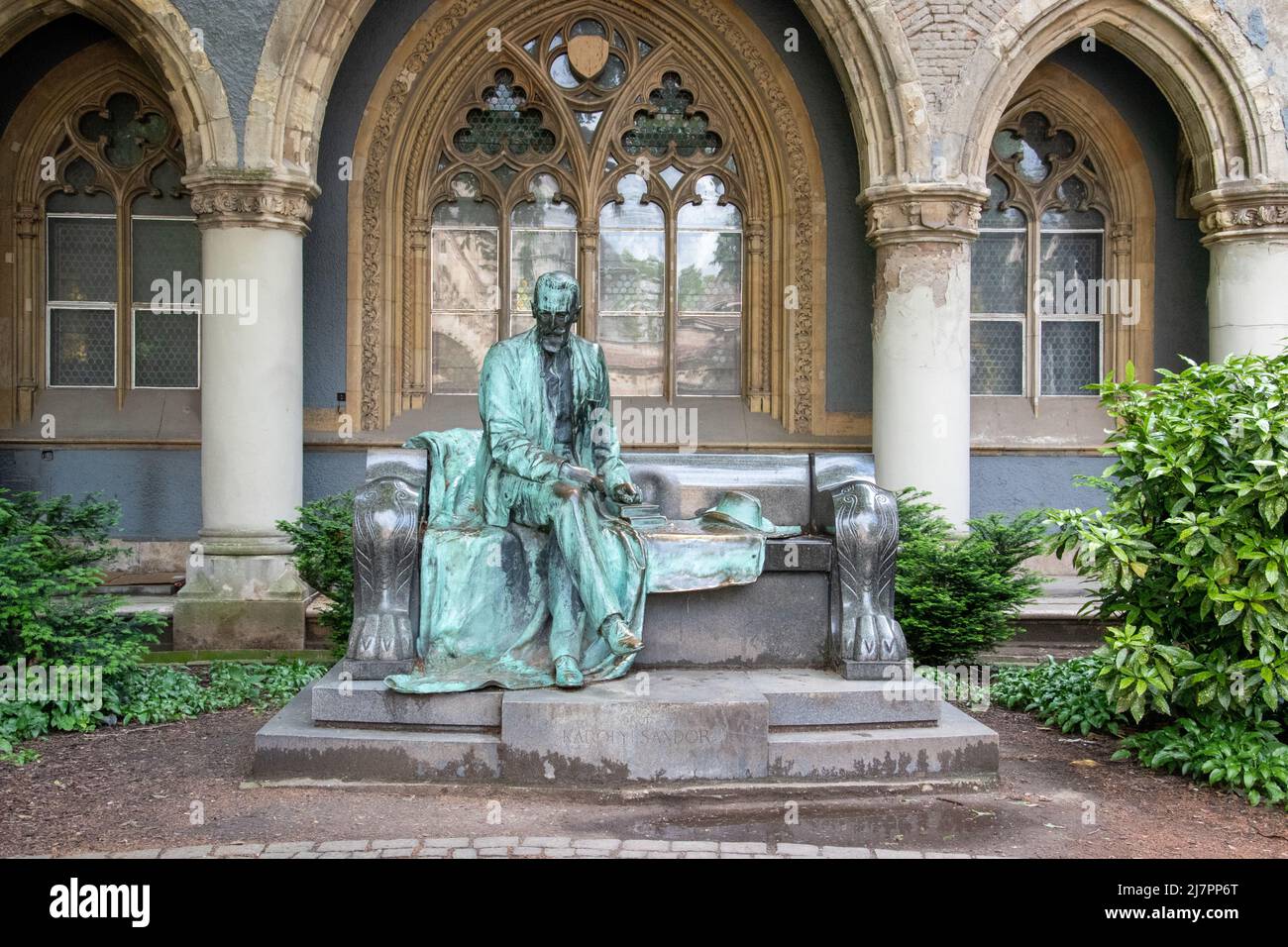 Statue of Sándor Károlyi at Vajdahunyad Castle, Budapest, Hungary. The ...