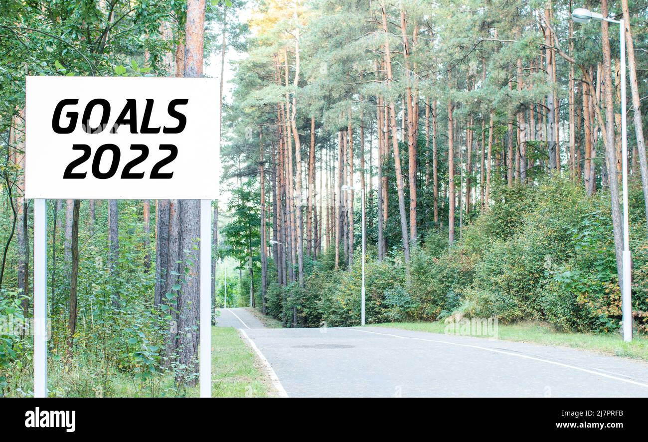 2022 goals, New year resolution. Text 2022 goals in open notepad on the ...