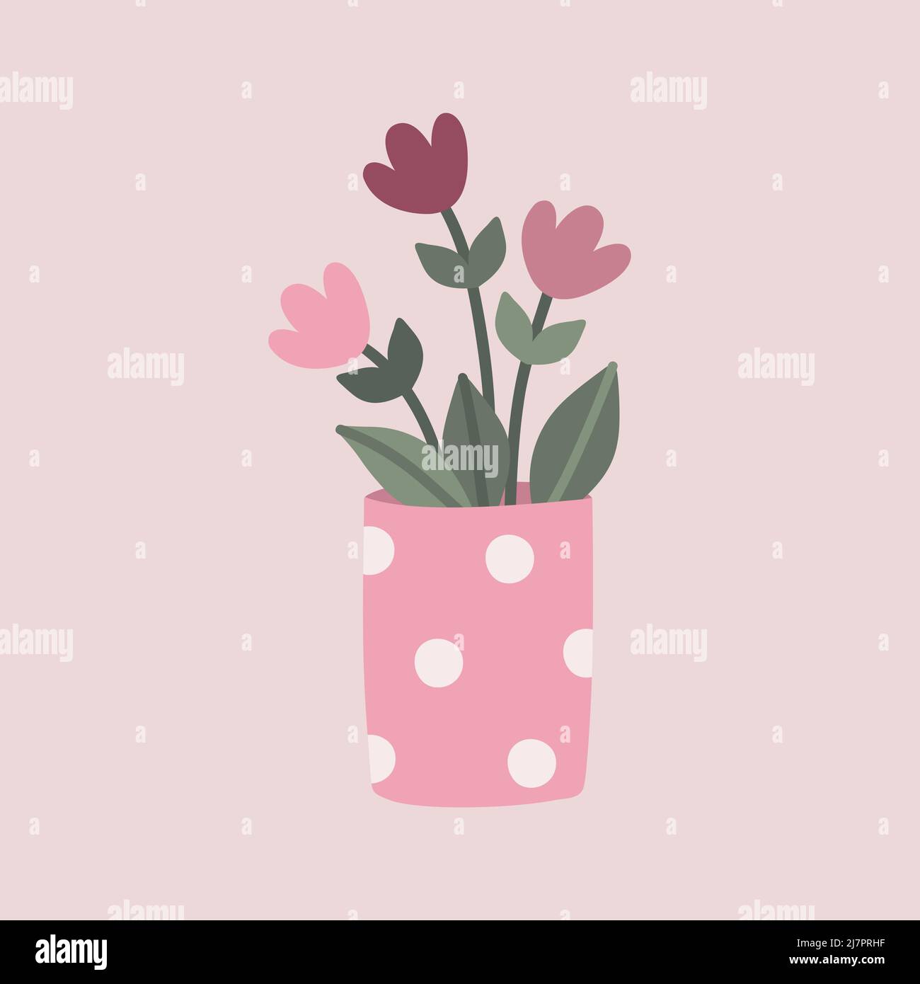 Abstract vase flowers in Stock Vector Images - Alamy