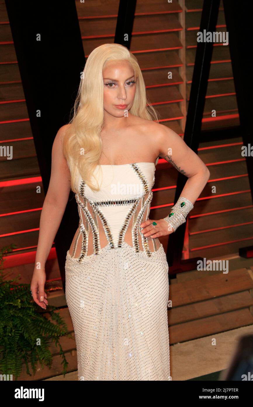 LOS ANGELES - MAR 2: Lady Gaga at the 2014 Vanity Fair Oscar Party at ...