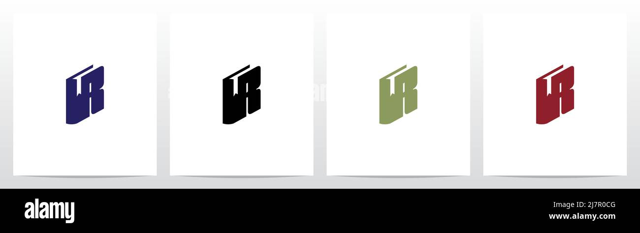 Book With Marker Letter Logo Design R Stock Vector Image & Art - Alamy