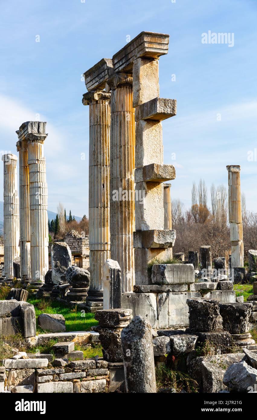 Temple of Aphrodite. Roman building ruins in Afrodisyas. Turkey Stock ...