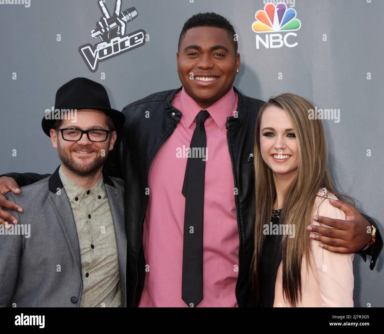LOS ANGELES - APR 15: Josh Kaufman, T.J. Wilkins, Bria Kelly at the NBC ...