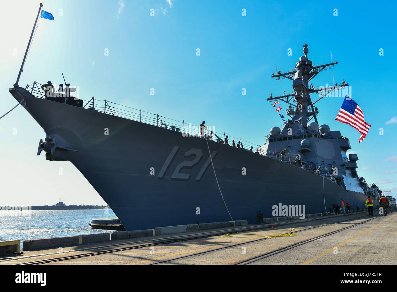 The Arleigh Burke-class destroyer USS Frank E. Petersen Jr. (DDG 121 ...