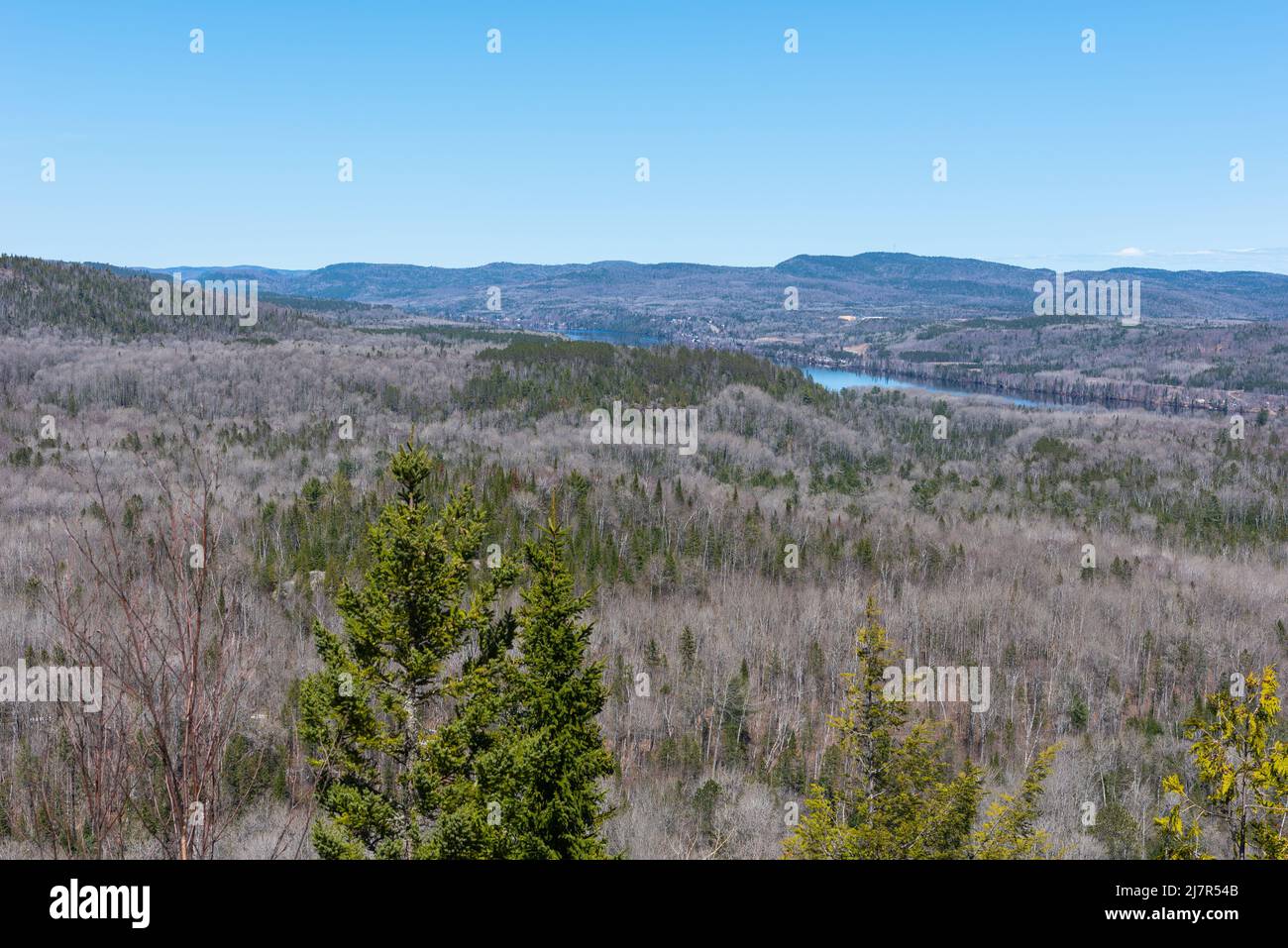 View of the St Maurice river from the national park of the Mauricie ...