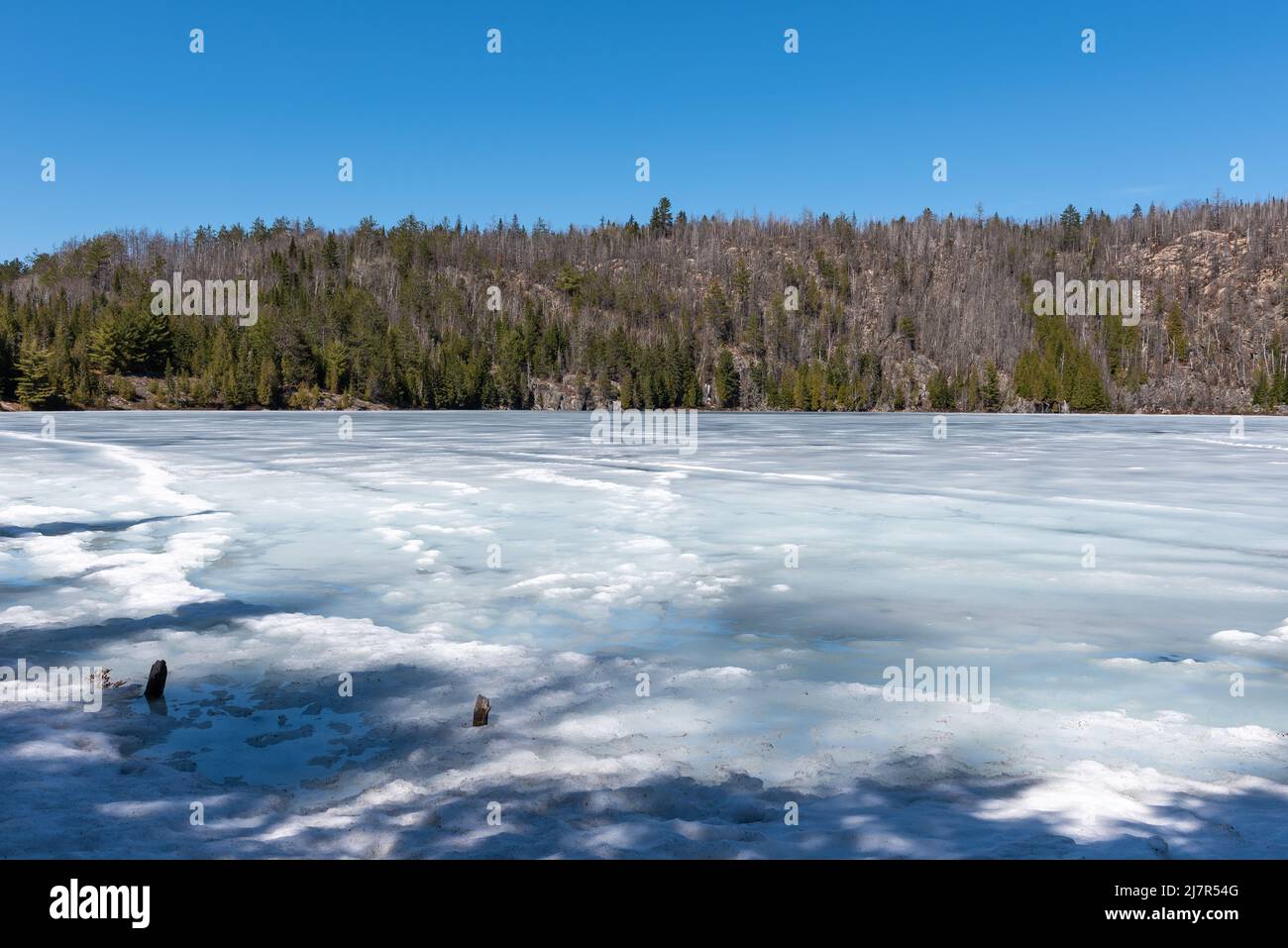The « solitaire » lake of the national park of the Mauricie (Canada ...