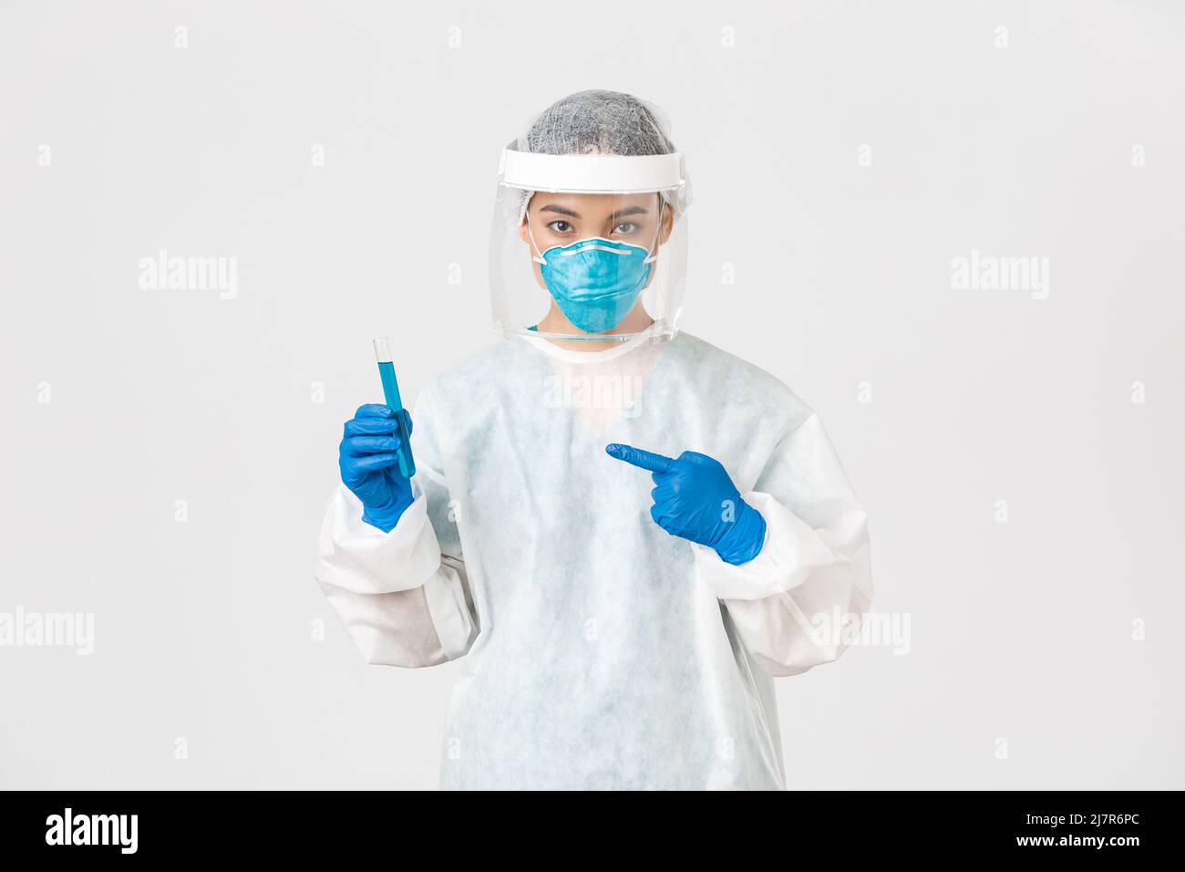 Covid-19, coronavirus disease, healthcare workers concept. Portrait of ...