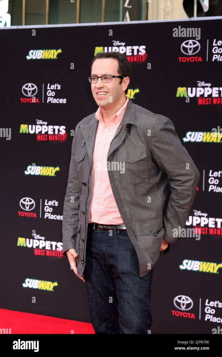 LOS ANGELES - MAR 11: Jared Fogle at the "Muppets Most Wanted" - Los ...