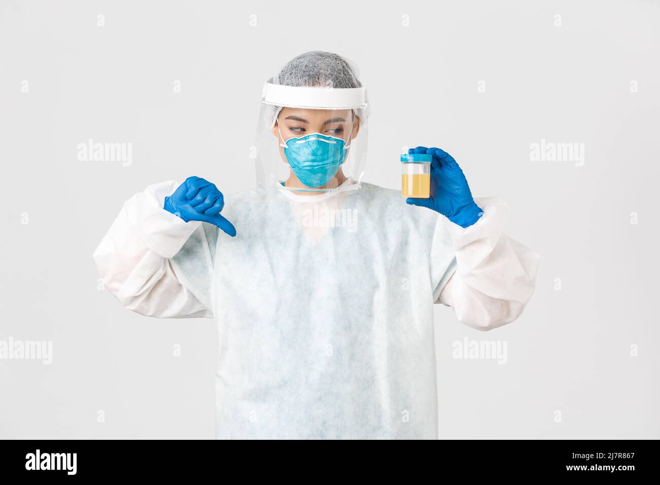 Covid-19, coronavirus disease, healthcare workers concept. Side view of ...