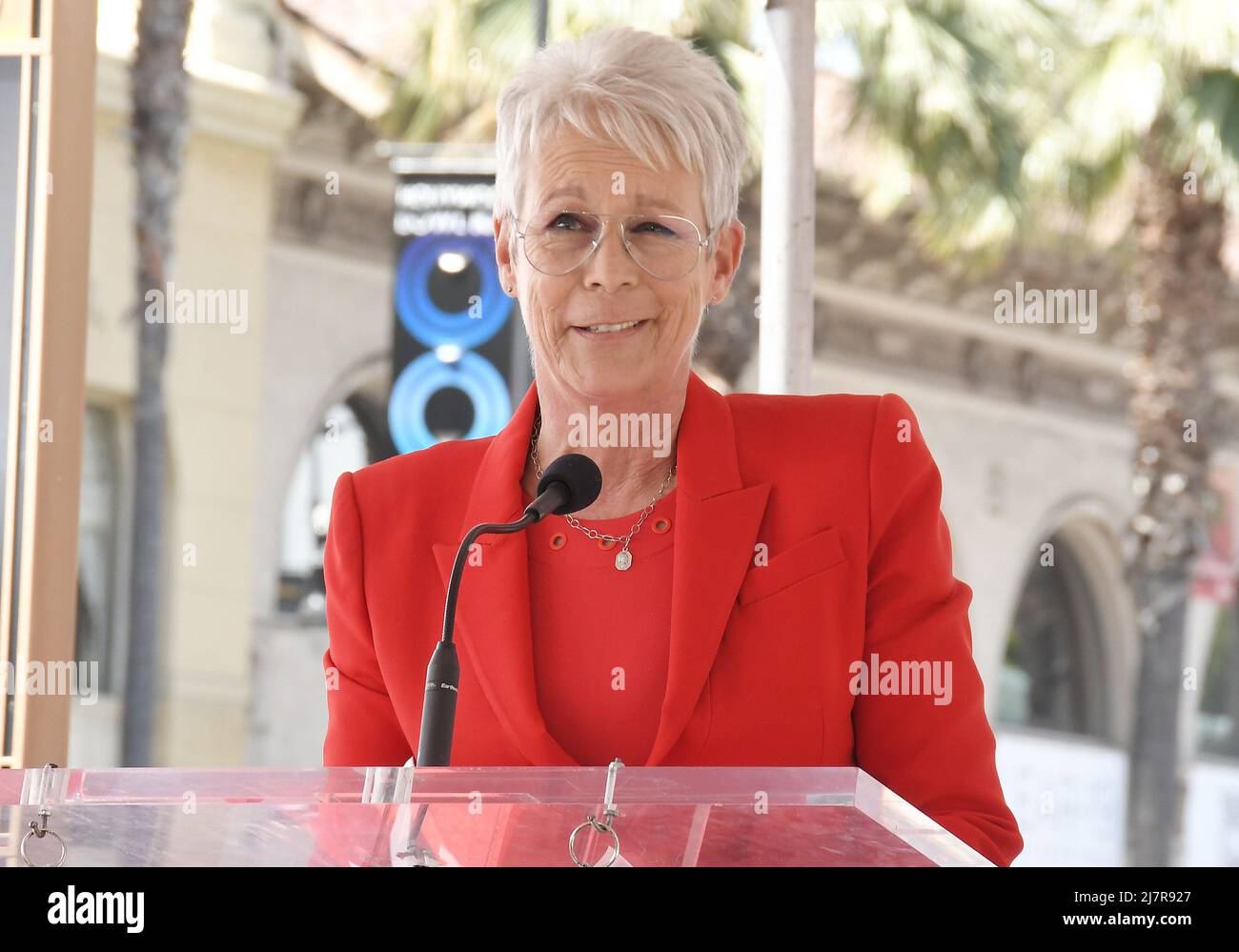 California, USA, May 10, 2022.Jamie Lee Curtis speaking at the James ...