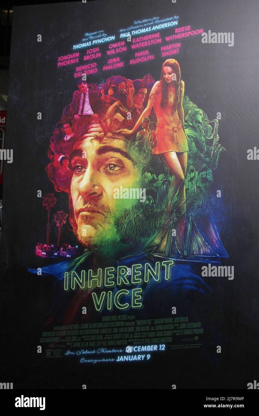 LOS ANGELES - DEC 10: Inherent Vice Poster at the "Inherent Vice" Los ...