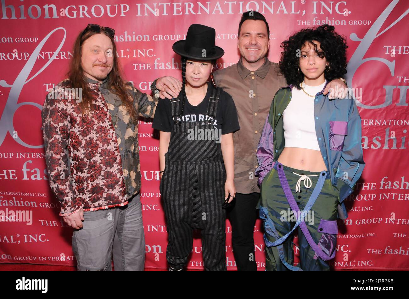Maya Wang (center) and team attend the Fashion Group International Rising Star Awards held at ...